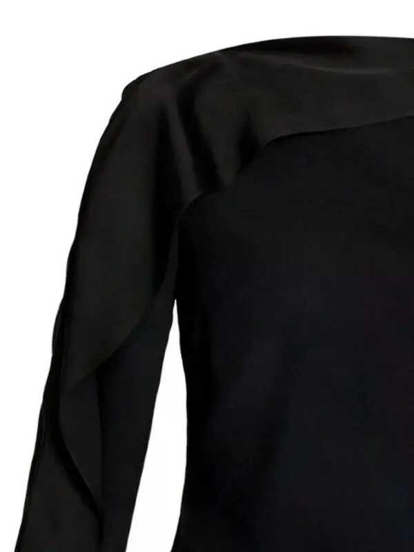 Erdem Satin-paneled Long-sleeve Top - Black