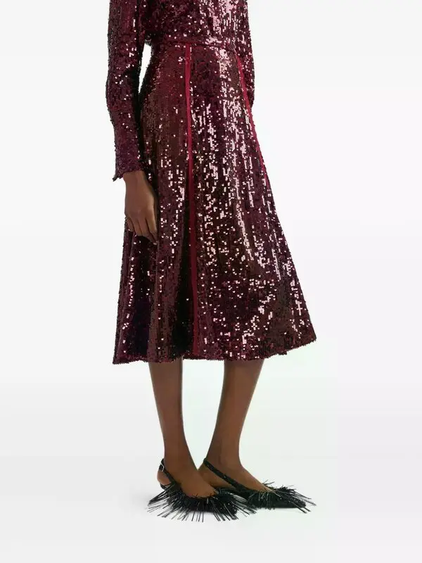 Erdem Sequin A-line Skirt