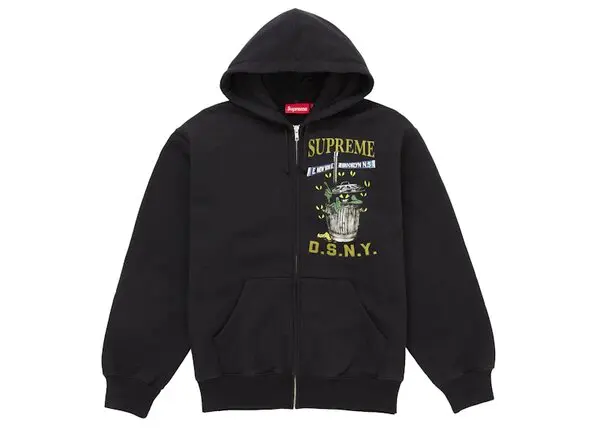 Supreme Dsny Zip Up Hooded Sweatshirt - Black
