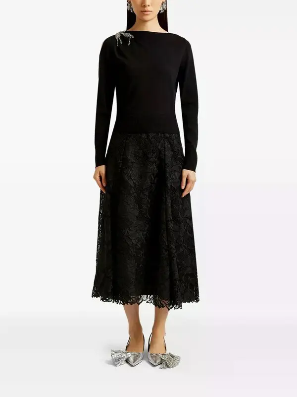 Erdem Cropped Cold-shoulder Sweater - Black