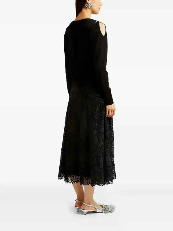 Erdem Cropped Cold-shoulder Sweater - Black
