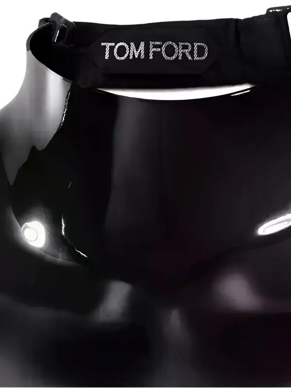 TOM FORD Lacquered Anatomical Breastplate Top - Black