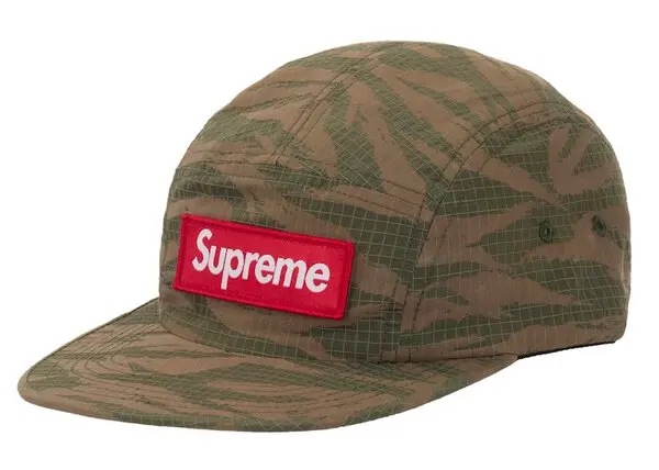 Supreme Tiger Camo Ripstop Camp Cap - Olive