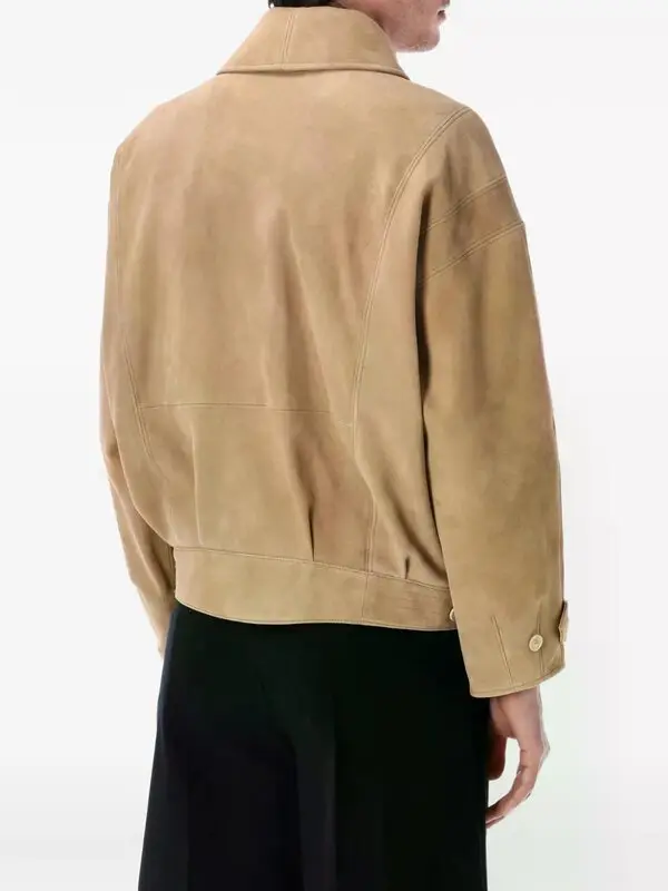 Auralee Suede Bomber Jacket - Neutrals