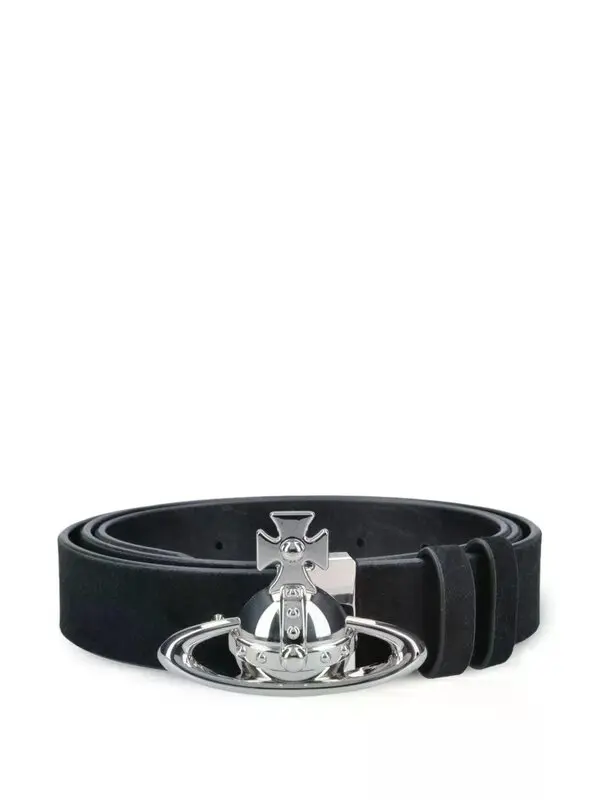 VIVIENNE WESTWOOD Orb Buckle Leather Belt - Black