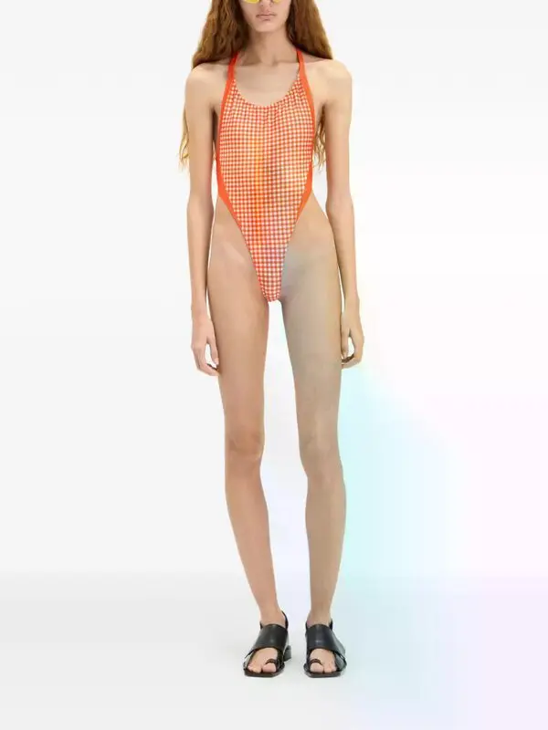 JEAN PAUL GAULTIER Gingham Open Back One-piece Swimsuit