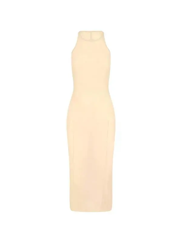 Rick Owens Ribbed-knit Midi Dress - Neutrals