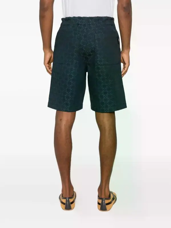 Sandro Square Cross Pattern Denim Shorts