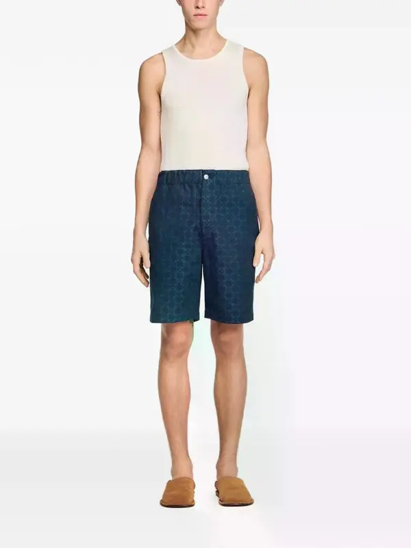 Sandro Square Cross Denim Shorts