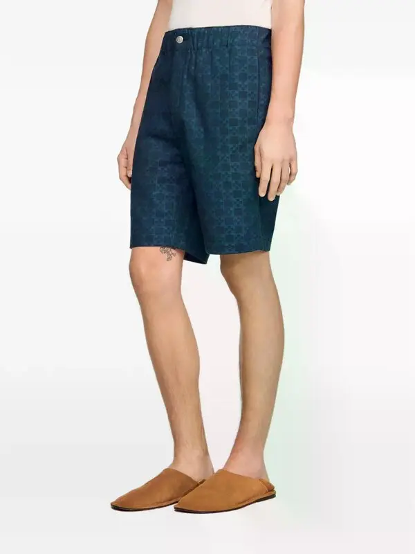 Sandro Square Cross Denim Shorts