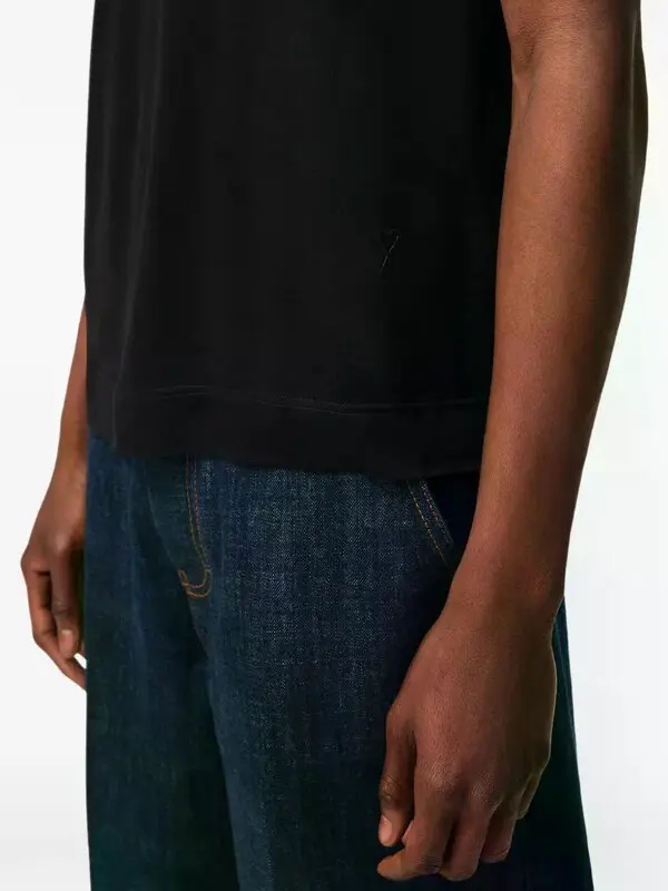 AMI Paris De Coeur Embroidery T-shirt - Black