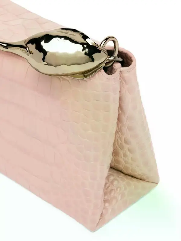 Erdem Bloom Crocodile Effect Tote Bag - Pink