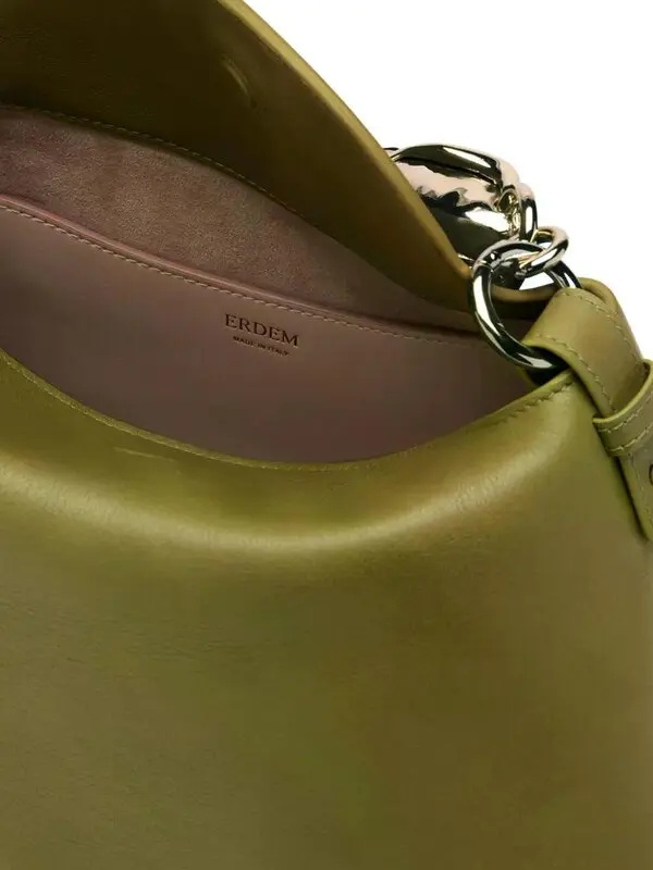 Erdem Bloom Leather Tote Bag - Green