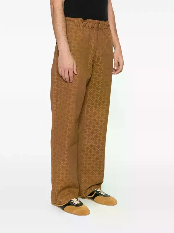 Sandro Patterned Wide-leg Jeans - Brown