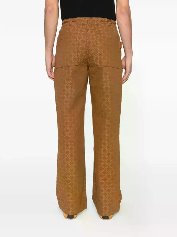 Sandro Patterned Wide-leg Jeans - Brown