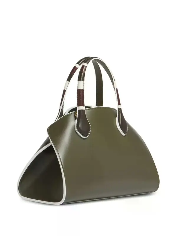 Marni Leather Overlap Handbag - Green
