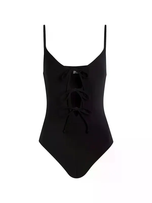 Lisa Marie Fernandez The Three Tie Maillot Swimsuit - Black