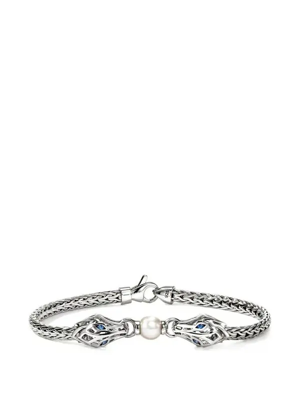 John Hardy Sterling Naga Pearl And Blue Sapphire Bracelet - Silver