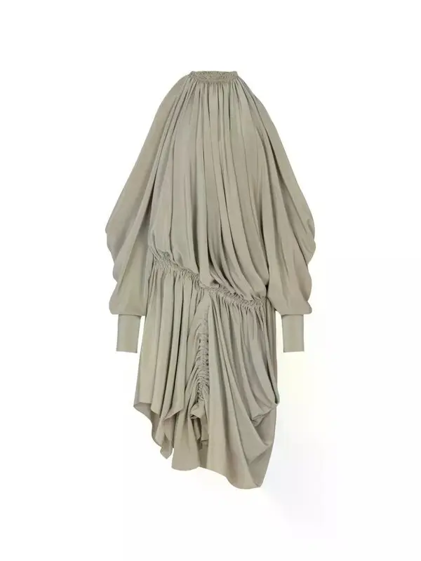 Balmain Draped Silk Crepe Mini Dress