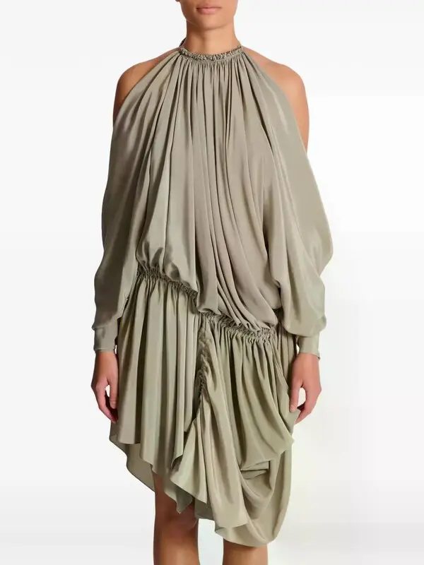 Balmain Draped Silk Crepe Mini Dress
