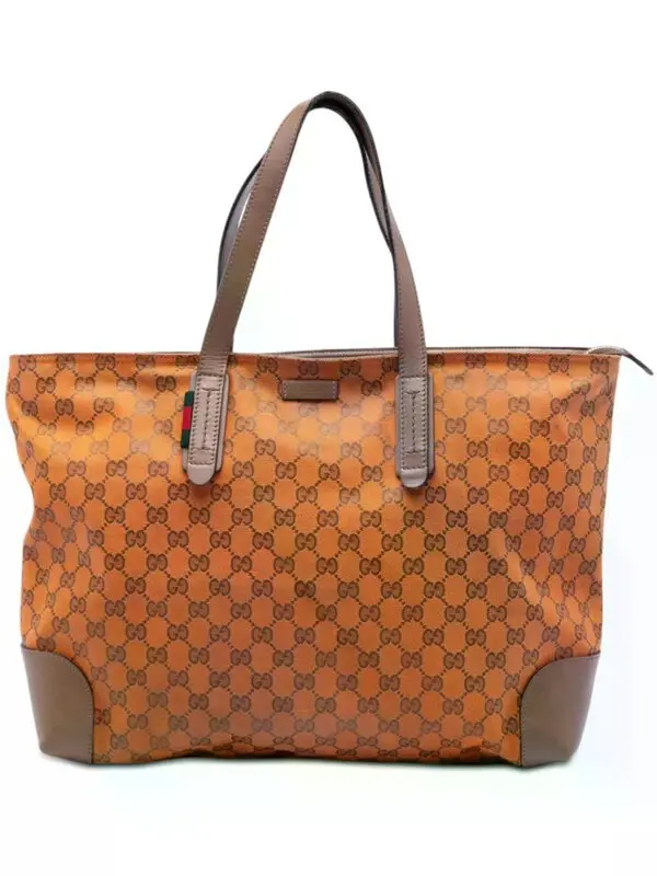 Gucci Gg Canvas Web Tote Bag