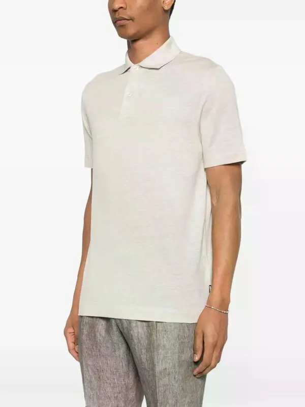 BOSS Buttoned Polo Shirt - Neutrals