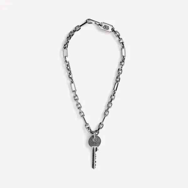 Balenciaga Neverlost Thin Necklace - Silver