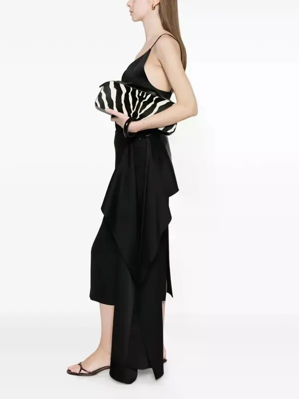 Carven Asymmetric Draped Midi Skirt - Black