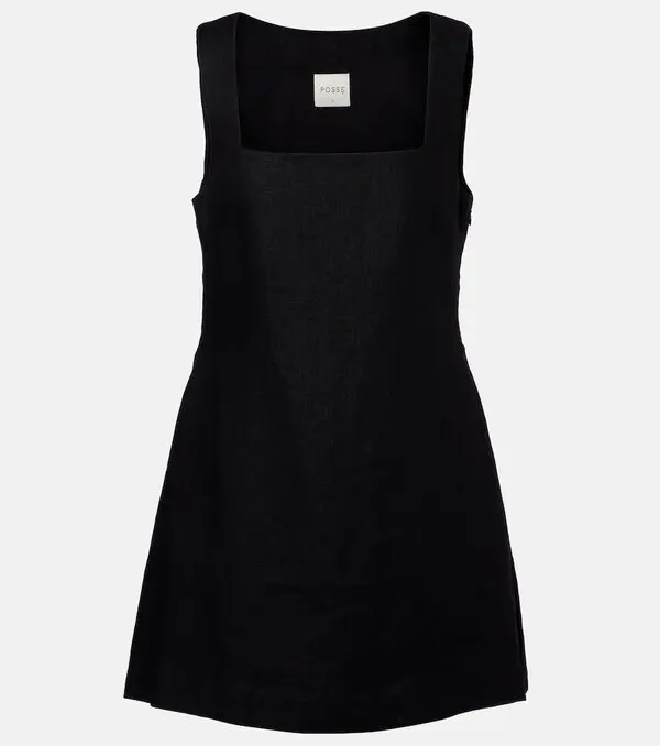 Posse Alice Linen Mini Dress - Black