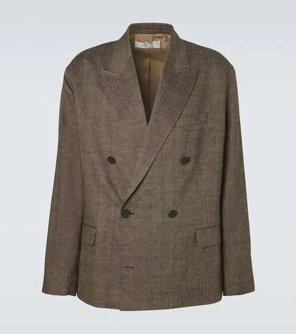 Our Legacy Halt Double-breasted Linen, Silk And Cotton Blazer