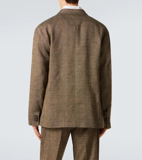 Our Legacy Halt Double-breasted Linen, Silk And Cotton Blazer
