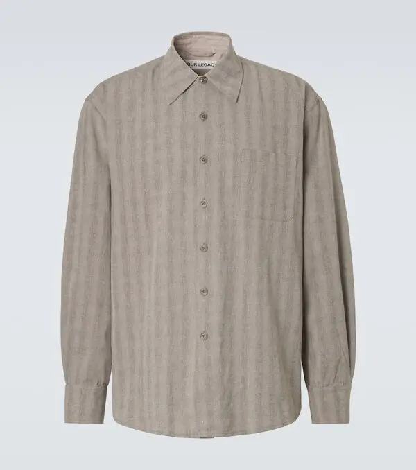 Our Legacy Above Striped Cotton And Linen-blend Shirt