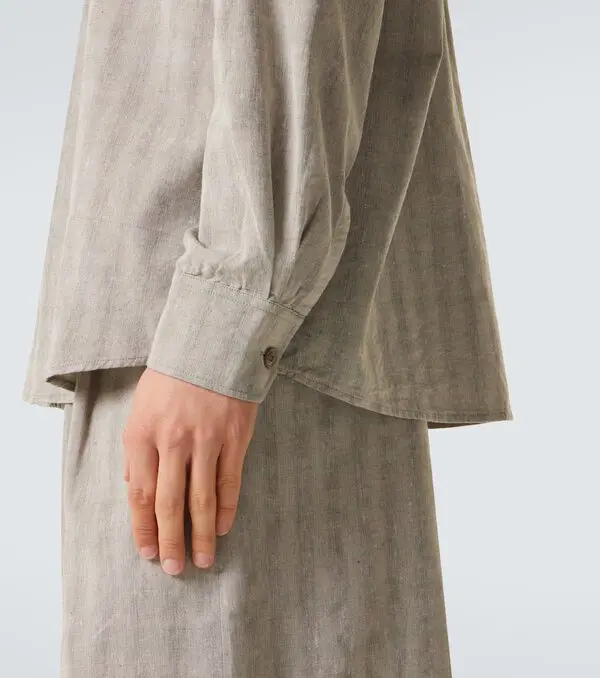 Our Legacy Above Striped Cotton And Linen-blend Shirt