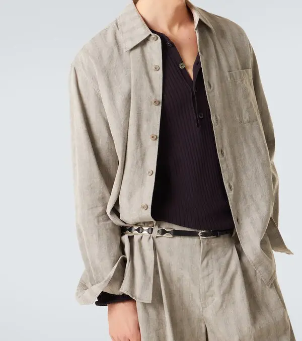 Our Legacy Above Striped Cotton And Linen-blend Shirt