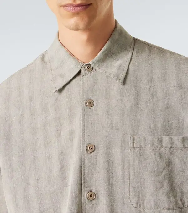 Our Legacy Above Striped Cotton And Linen-blend Shirt