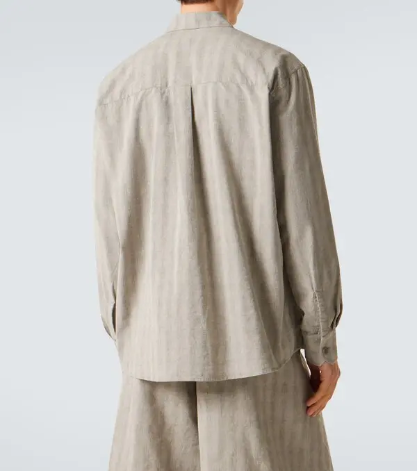 Our Legacy Above Striped Cotton And Linen-blend Shirt