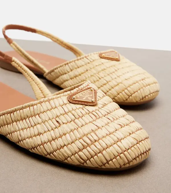 Prada Crochet Slingback Flats