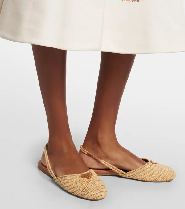 Prada Crochet Slingback Flats