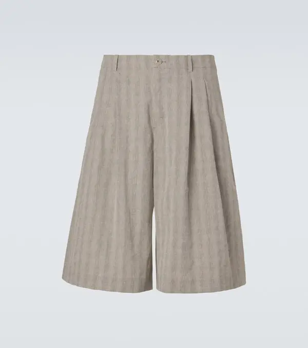 Our Legacy Striped Cotton And Linen-blend Capri Pants