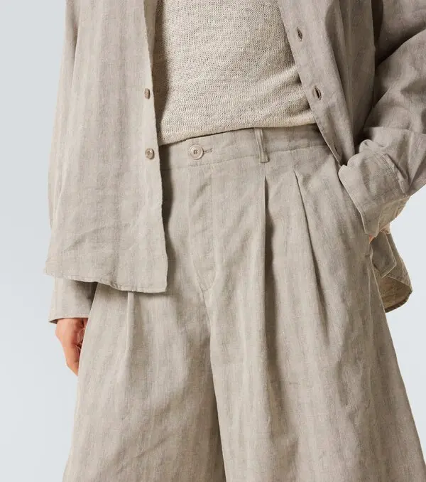 Our Legacy Striped Cotton And Linen-blend Capri Pants