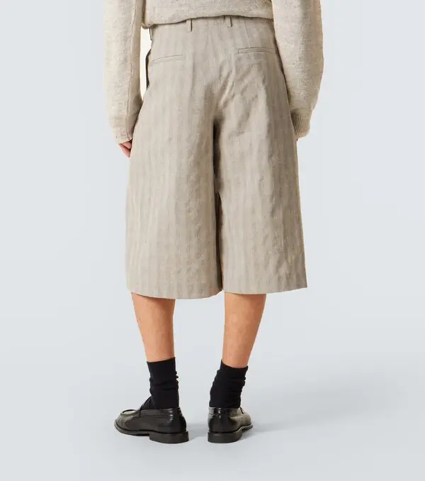 Our Legacy Striped Cotton And Linen-blend Capri Pants
