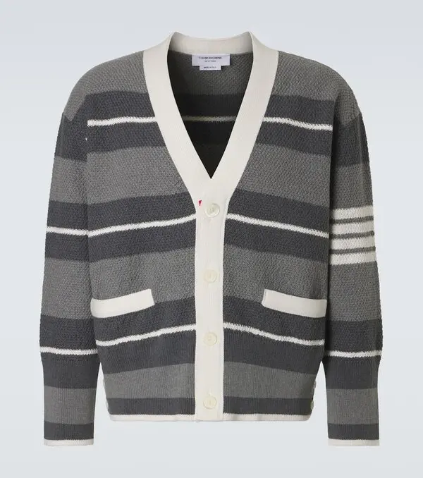 Thom Browne Striped Cotton Cardigan