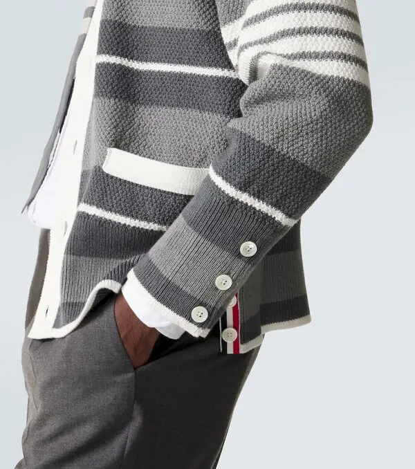 Thom Browne Striped Cotton Cardigan