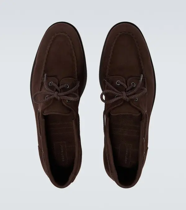 John Lobb Foil Suede Boat Shoes