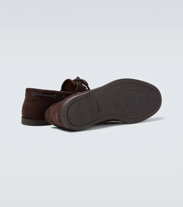 John Lobb Foil Suede Boat Shoes
