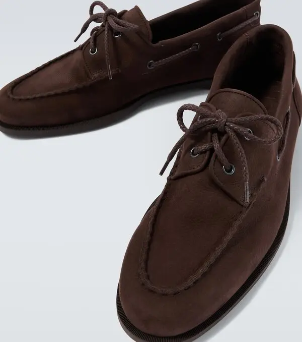 John Lobb Foil Suede Boat Shoes