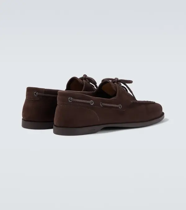 John Lobb Foil Suede Boat Shoes
