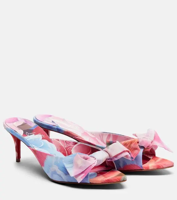CHRISTIAN LOUBOUTIN Mulazee Floral Mules With Bow Detail - Multicoloured