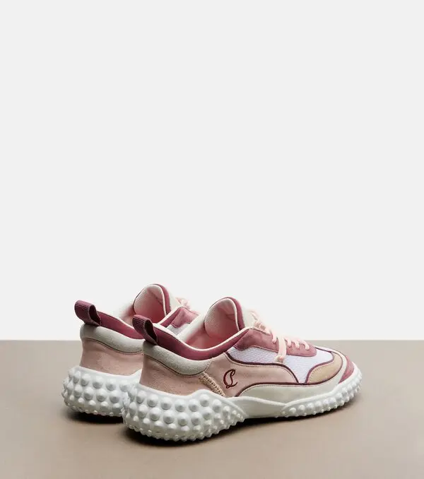 CHRISTIAN LOUBOUTIN Mara Suede And Mesh Sneakers - Pink