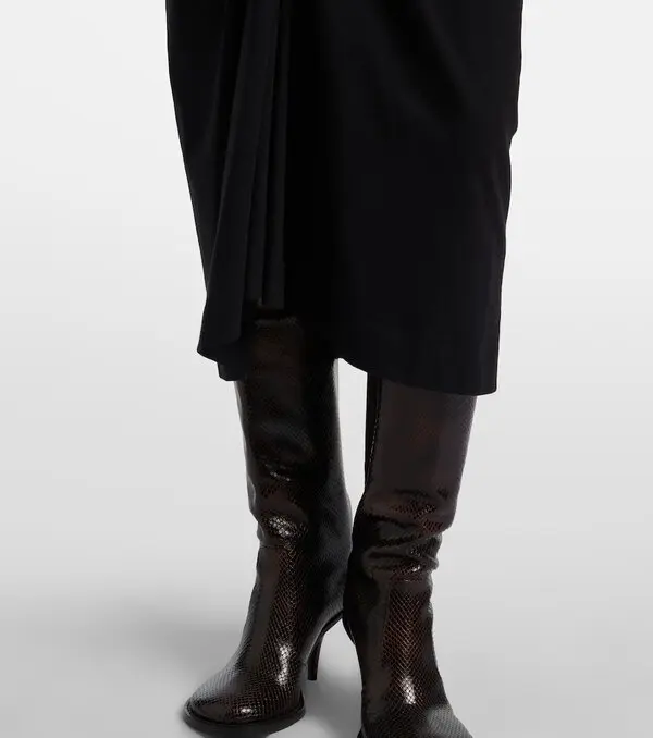 Dries Van Noten Gathered Cotton Midi Skirt